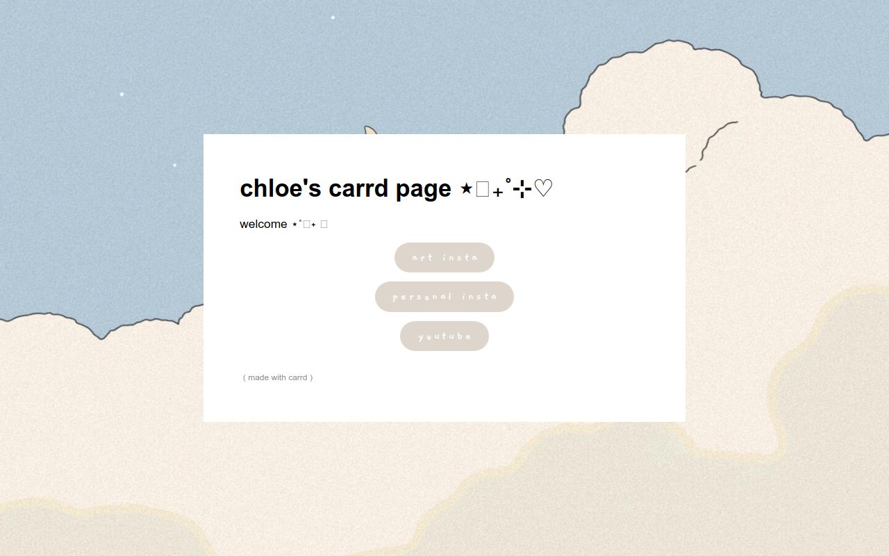 chloe's caard page
